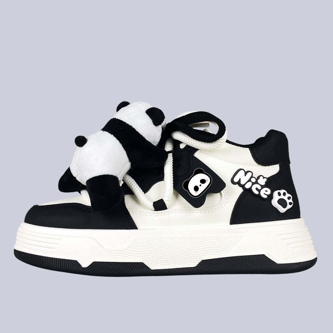Happy Panda Plush Chunky Mid Top Shoes – Women's – Bobo's House