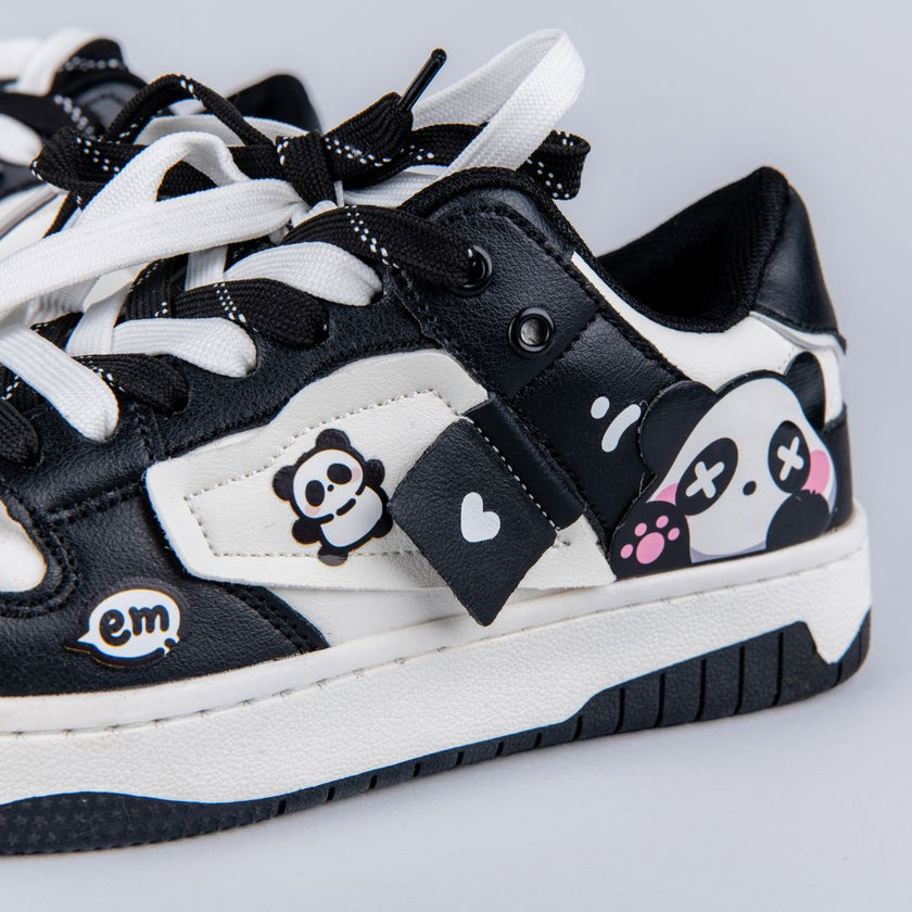 Sparkly Eyed Panda Chunky Black Shoes - Unisex – Bobo's House