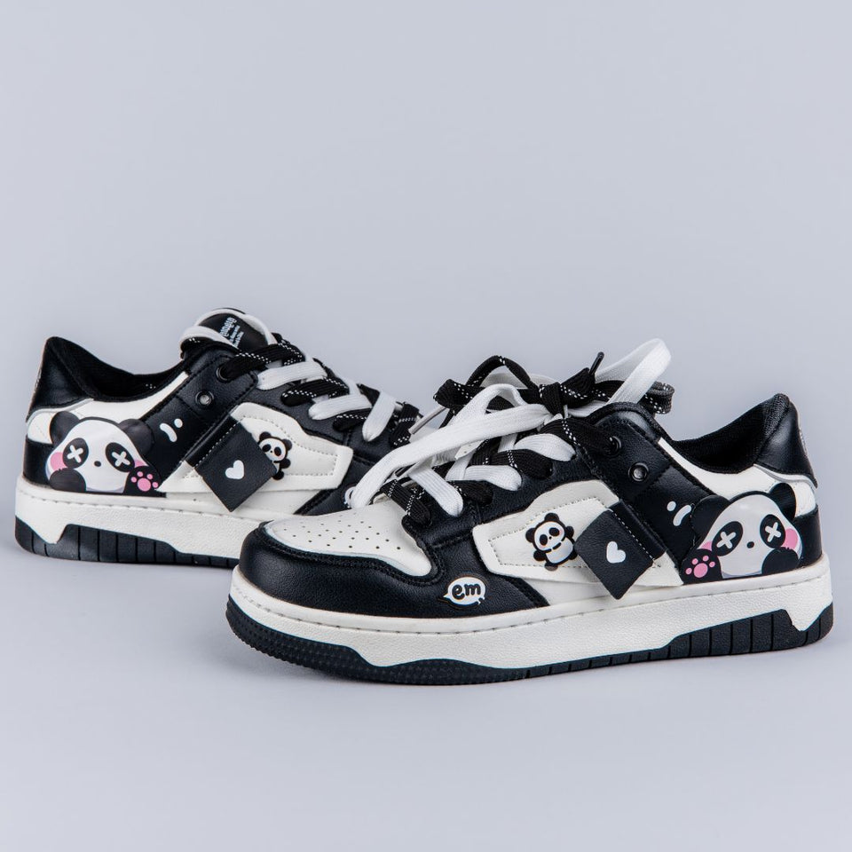 Sparkly Eyed Panda Chunky Black Shoes - Unisex – Bobo's House